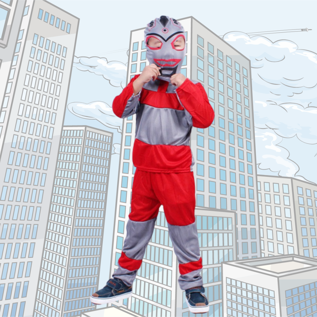 Kids Ultraman Superhero Costume Full Set - Supergift